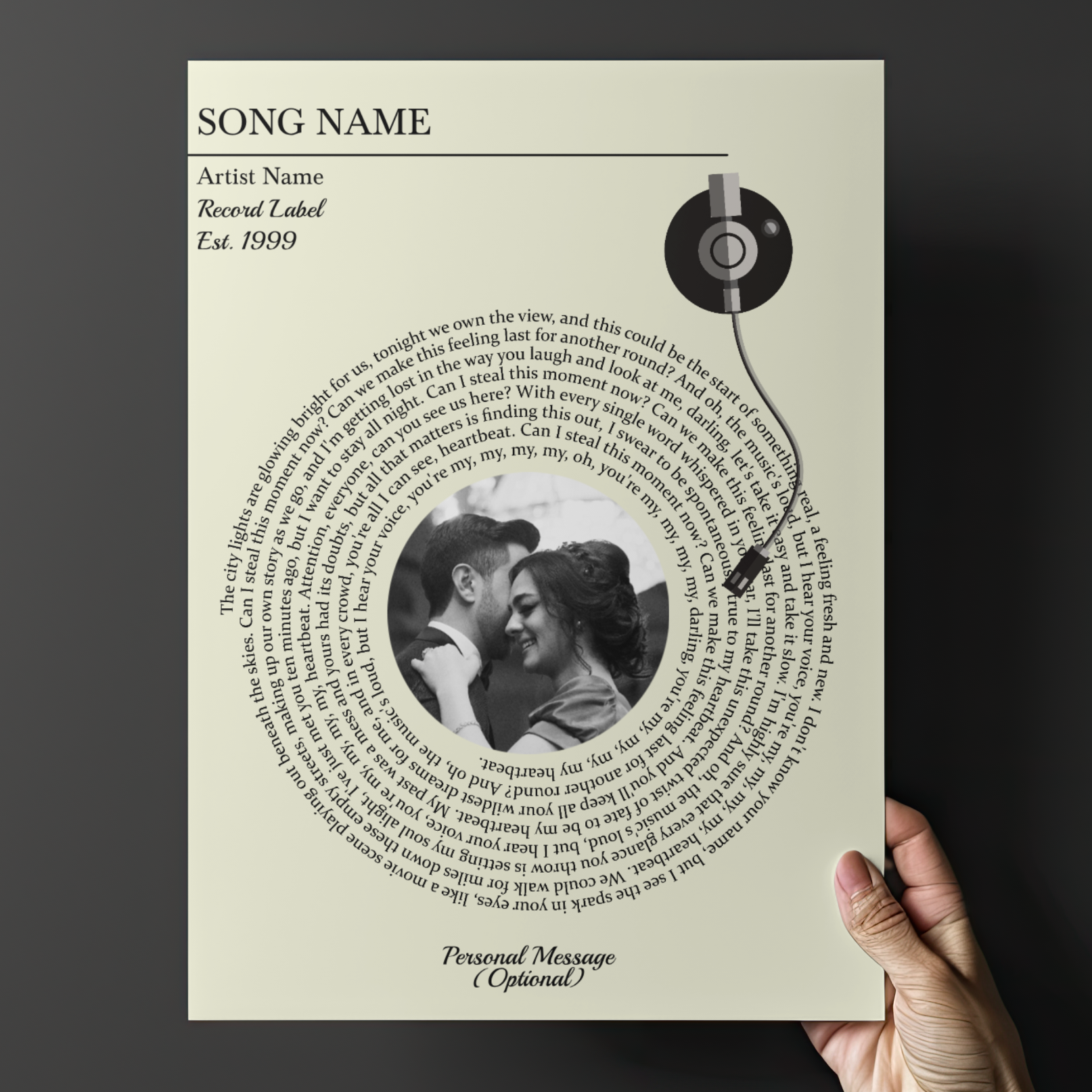 Custom Lyrics Poster - Personalized Vinyl Art – Musician Fusion